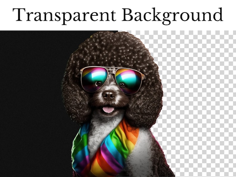 Disco Dog Clipart Bundle, 1970's Watercolor Art Animal PNG Digital ...