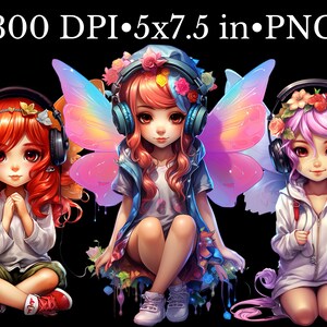 Hip Hop Fairy Clipart Bundle, Digital Rapper Girl, Butterfly Fairy ...