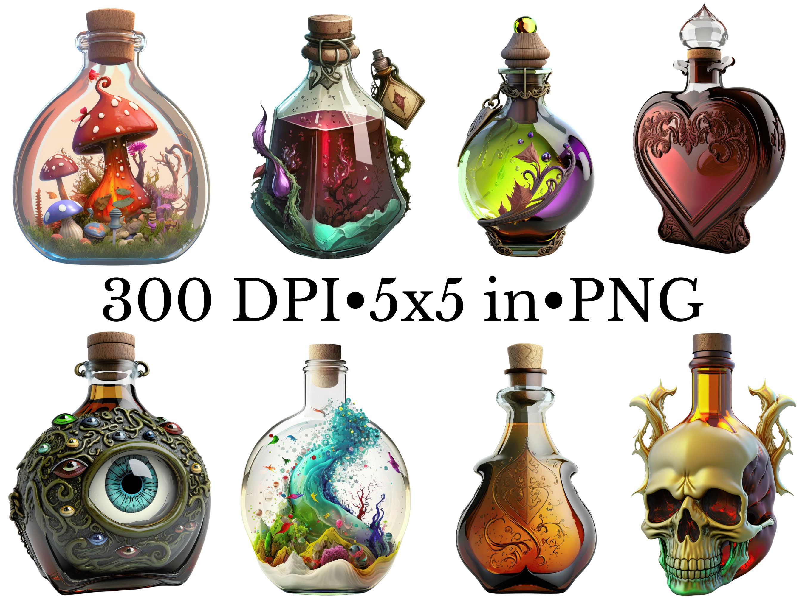 Potion Clipart Bundle Watercolor PNG RPG Item Art - Etsy UK