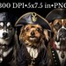 Pirate Dog Clipart Bundle, Watercolor Art, Human Animal PNG, Digital ...
