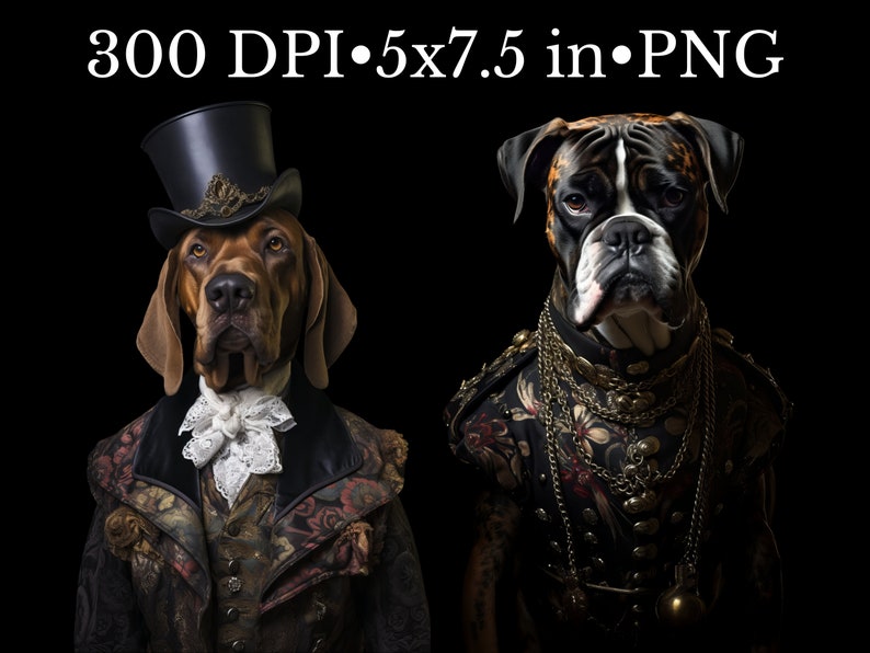 Whimsigoth Dog Clipart Bundle Digital Goth Dog Dressed as - Etsy