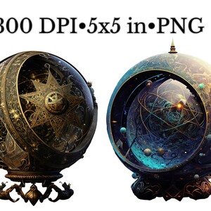 Magic Astrolabe Clipart Bundle, Watercolor PNG, RPG Item Art ...