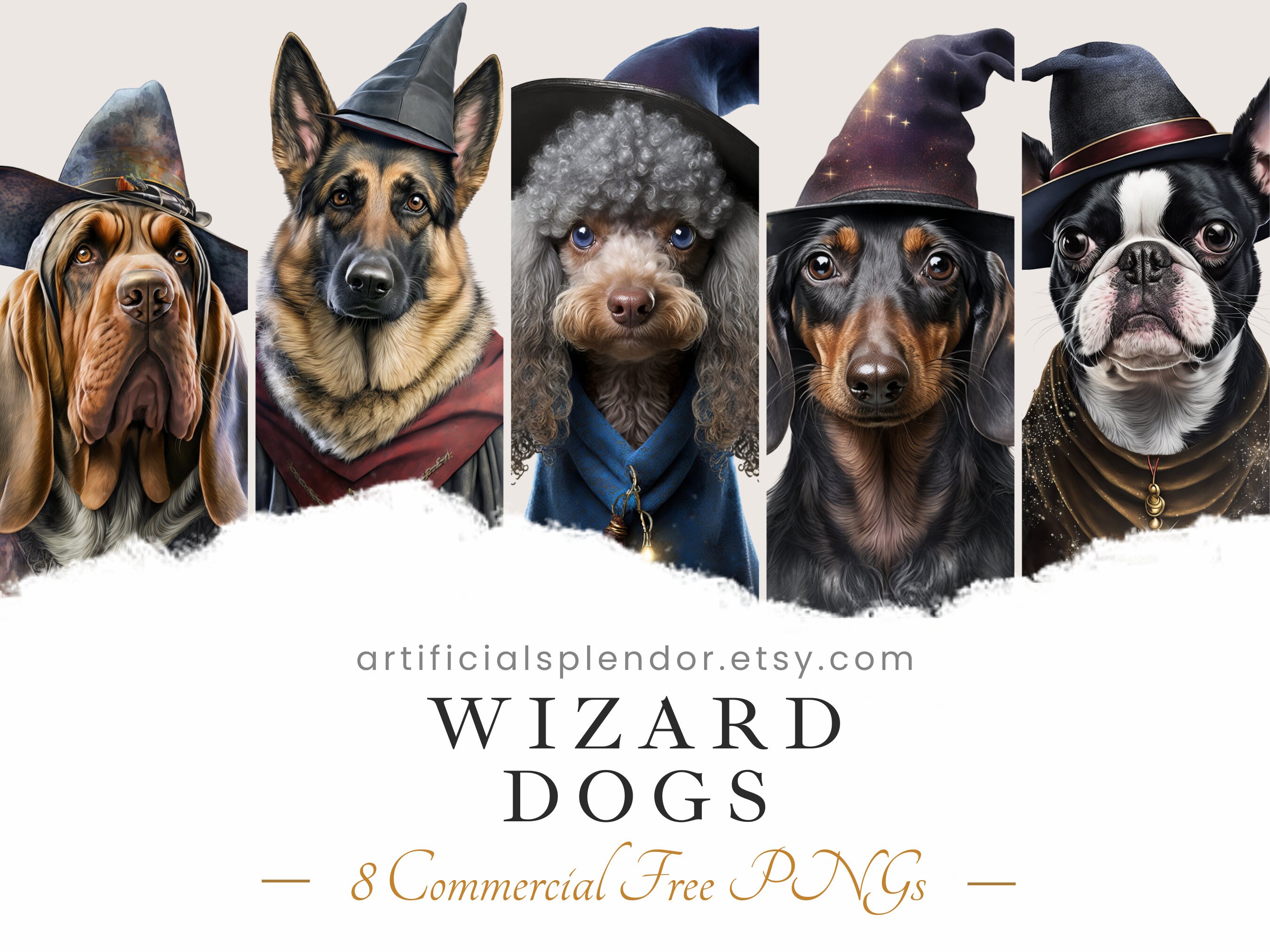Wizard Dog Clipart Bundle Witch Dog Watercolor Art Human - Etsy