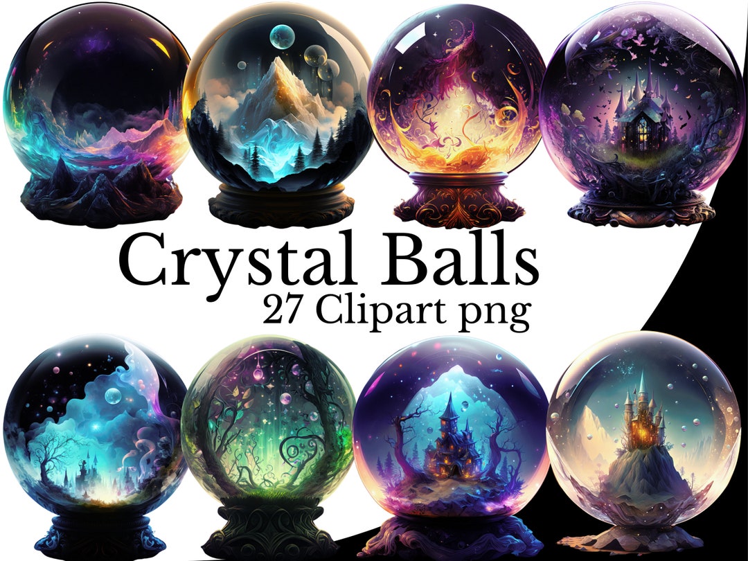 Crystal Ball Clipart Bundle, Watercolor PNG, RPG Item Art Transparent ...