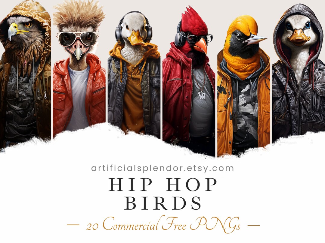 Hip Hop Bird Clipart Bundle, Rapper Cardinal Art, Human Animal PNG ...