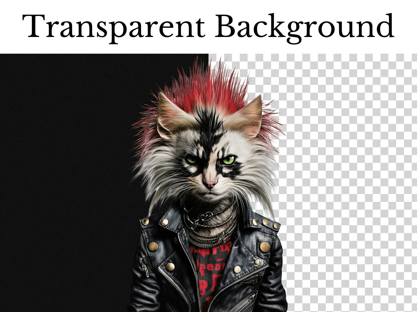 Rockstar Cat Clipart Bundle, Watercolor Art, Human Animal PNG, Digital ...