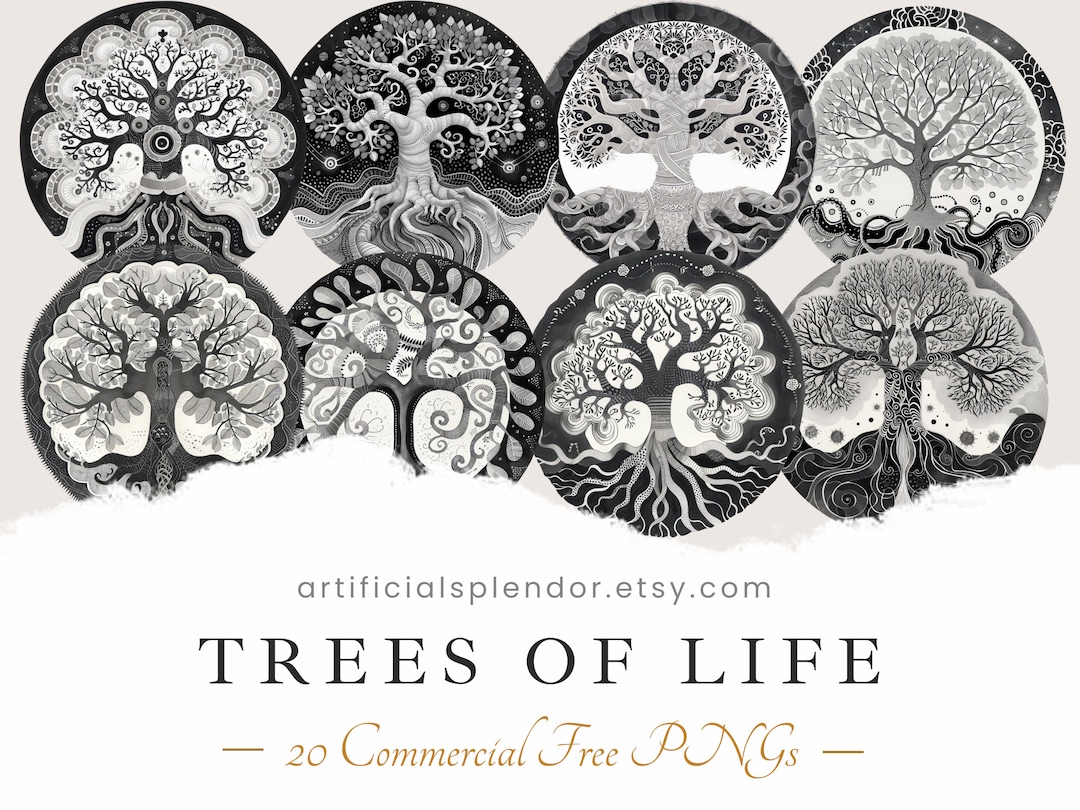 Tree of Life Clipart Bundle • Watercolor PNG Tree of Life • Family Tree ...