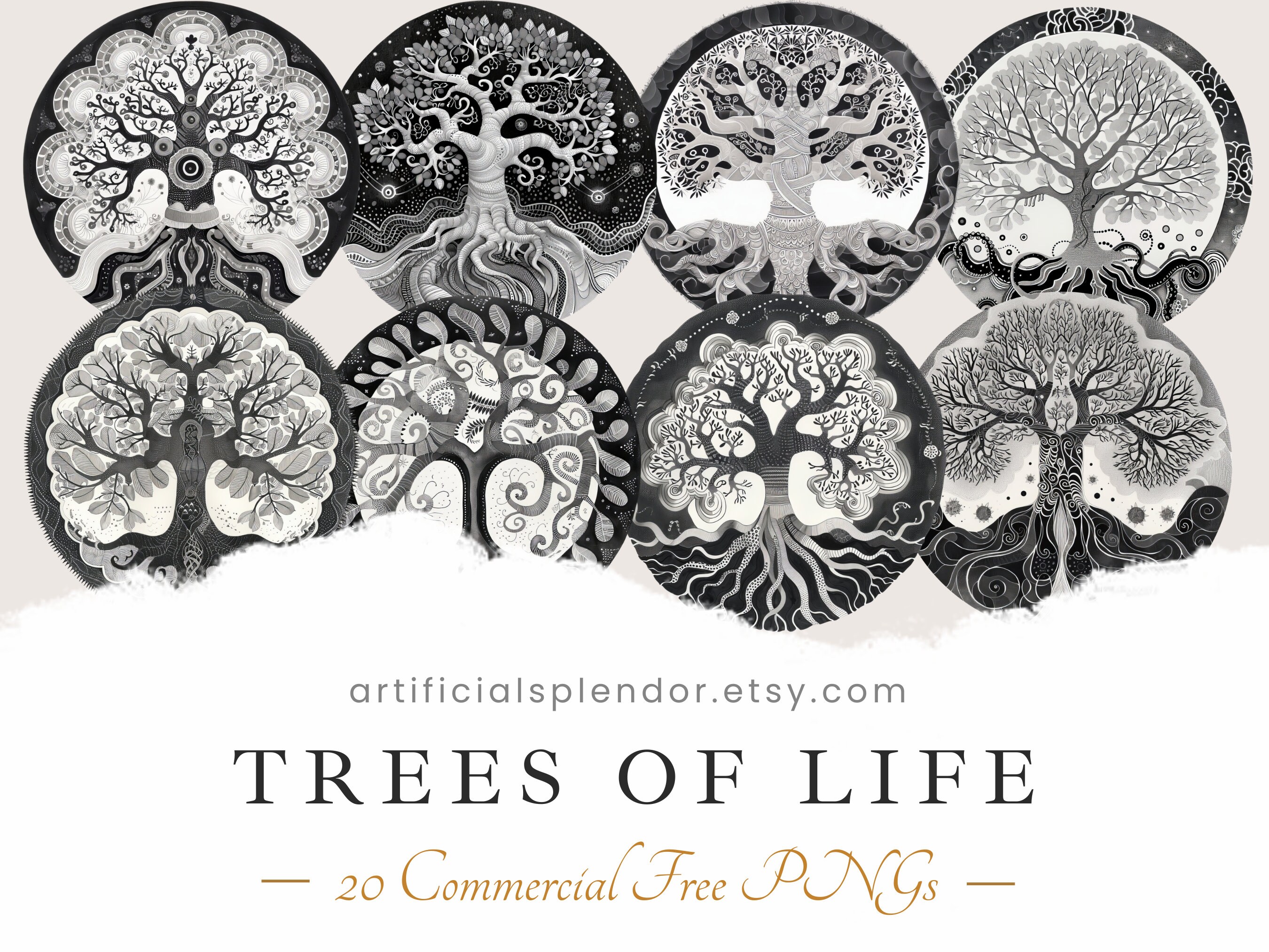 Tree of Life Clipart Bundle Watercolor PNG Tree of Life Family Tree ...