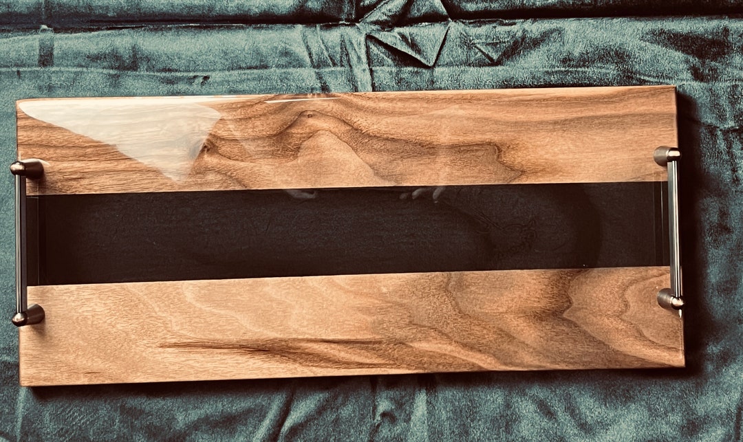Handcrafted Epoxy & Exotic Wood Serving Tray - Etsy