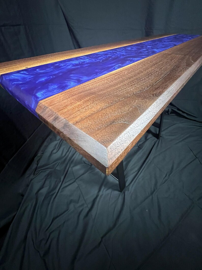 Black Walnut River Epoxy Entry Way Table - Etsy