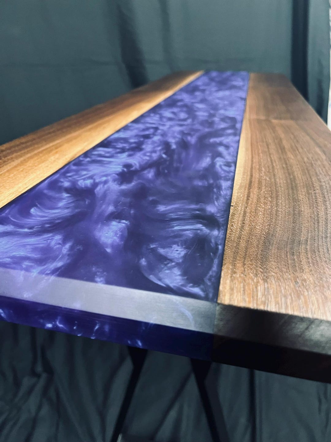 Black Walnut River Epoxy Entry Way Table - Etsy