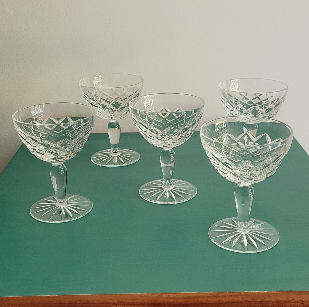 Vintage Orrefors Cut Crystal Karolina Pattern Champagne Coupes Set of 5 ...