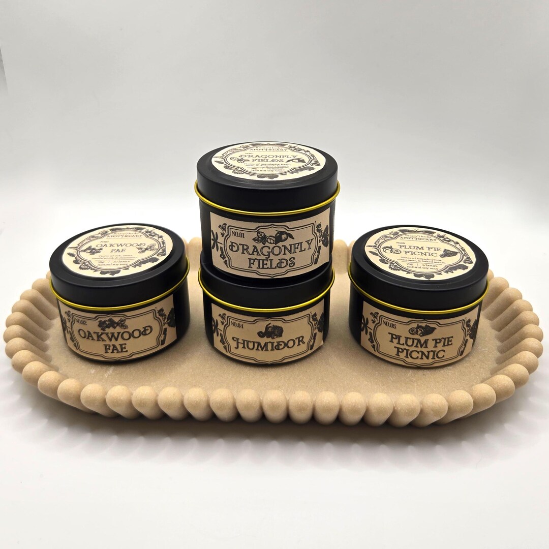 FIVE PACK | 100g Apothecary Tin Candles | Hand-poured Soy Wax - Etsy