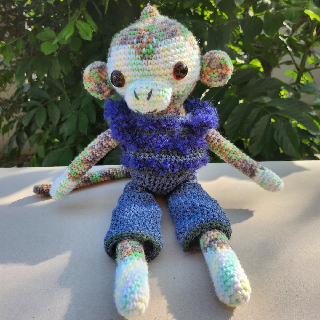 Amigurumi Crochet Funky Monkey Plushie - Etsy