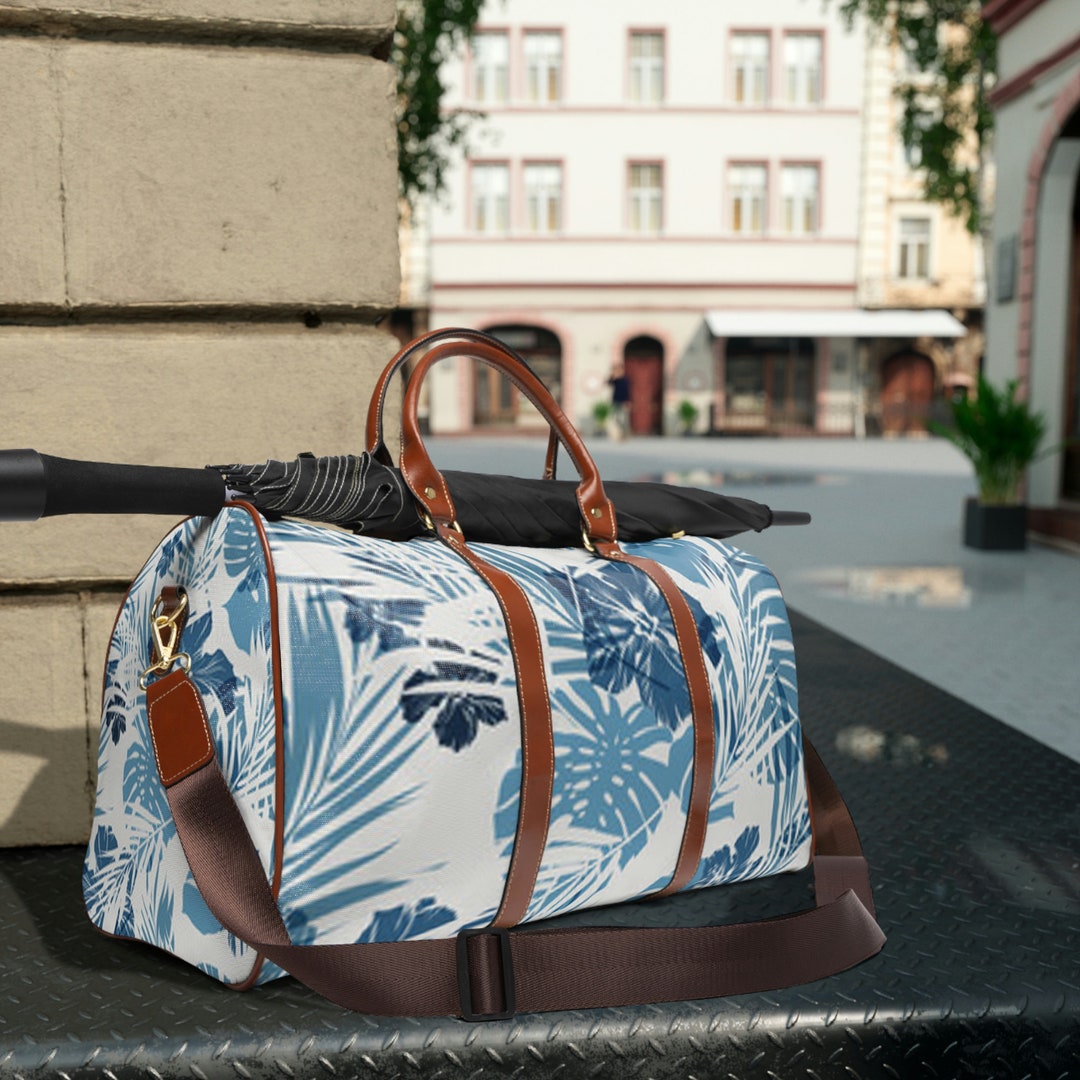 Luggage Tropical Blue Watercolor Waterproof Travel Bag - Etsy
