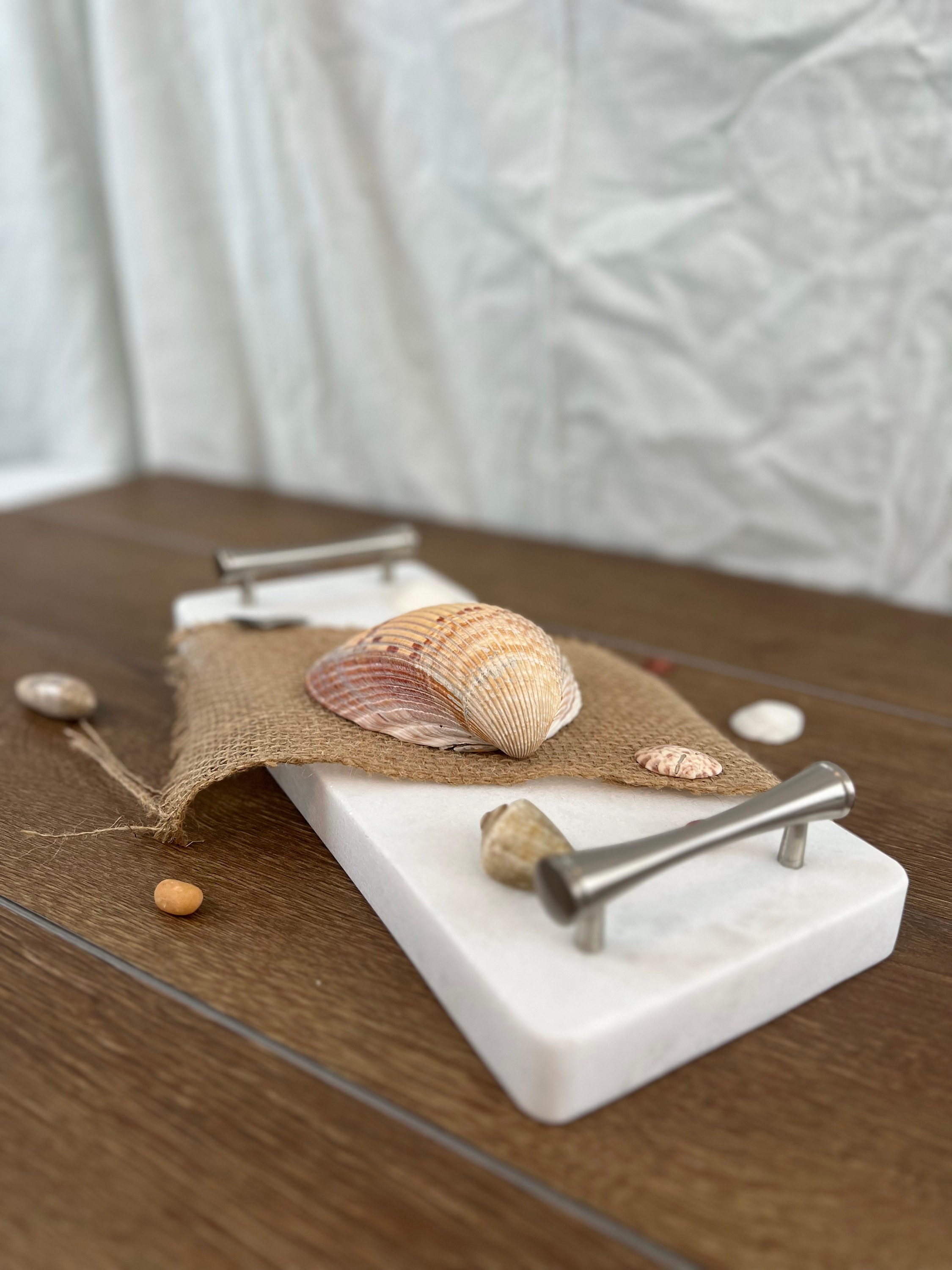 White Marble Display Board Silver Handle - Etsy