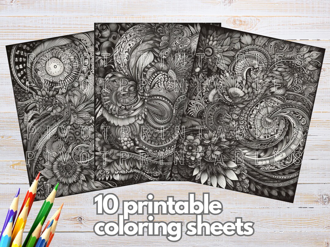 Unique Sunflower Zentangle Coloring Pages 10 Enchanting Designs BONUS ...