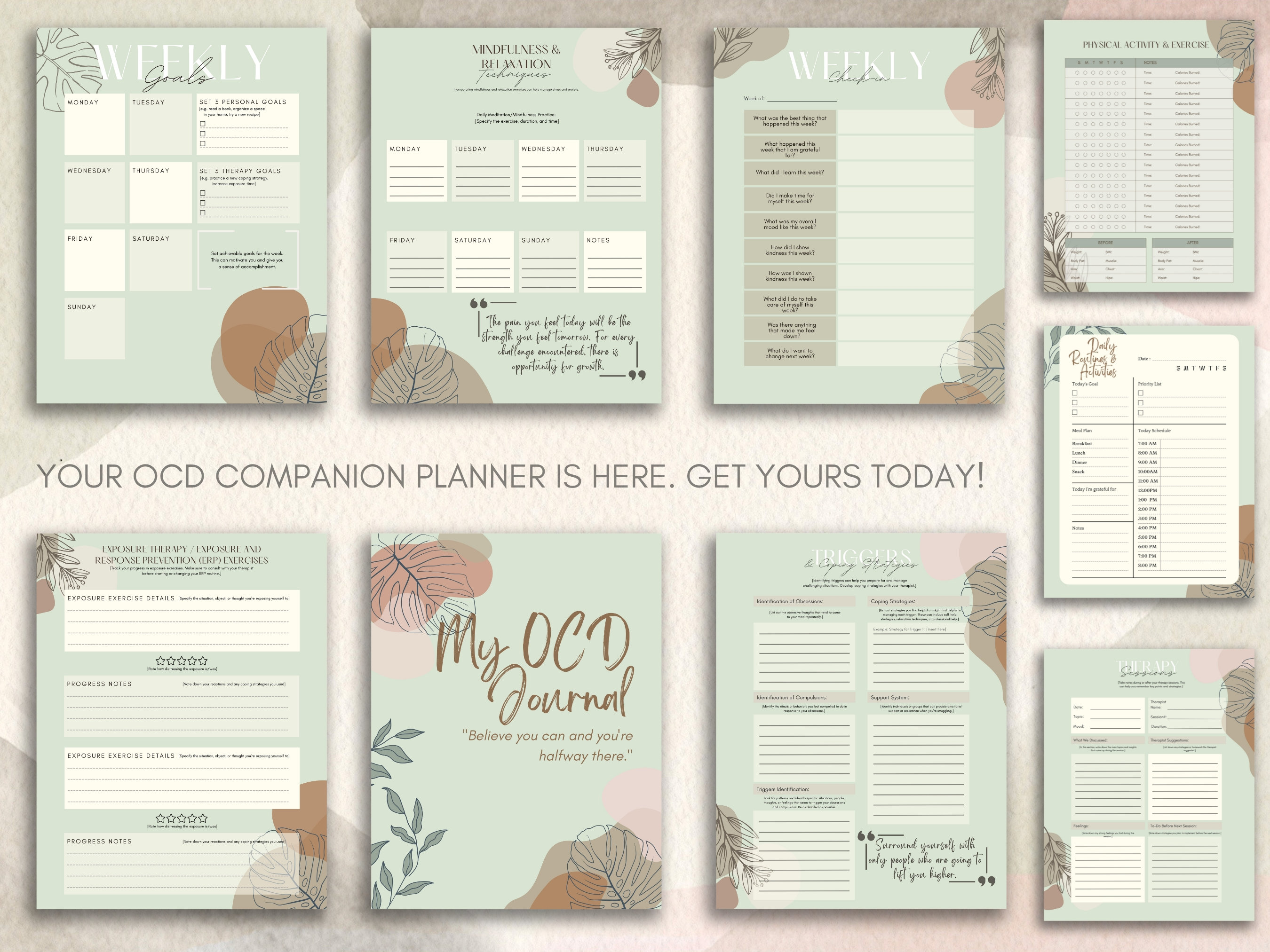 Brave & Balanced:ocd Empowerment Planner OCD Journal Printable ...