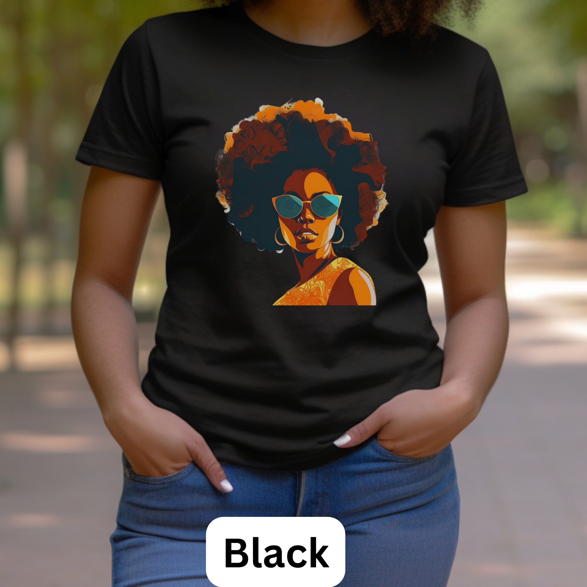 Afro Woman Shirt Black Woman Shirt Black Queen Shirt Afro Queen Shirt ...
