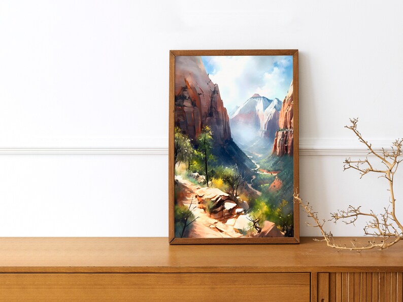 Zion National Park Watercolor Painting Zion Painting - Etsy