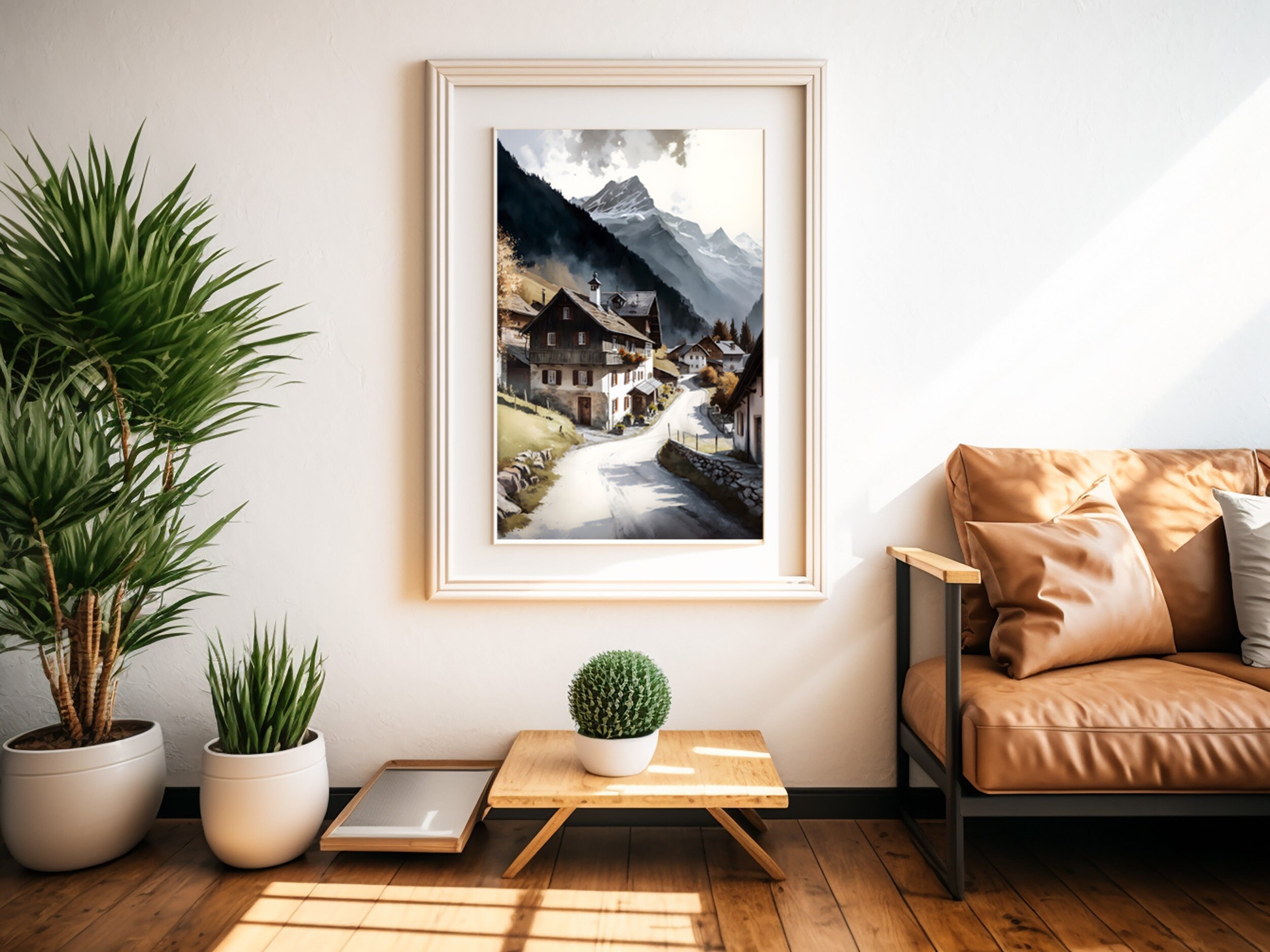 Mountain Magic Watercolor Painting of the Swiss Alp, Downloadable ...