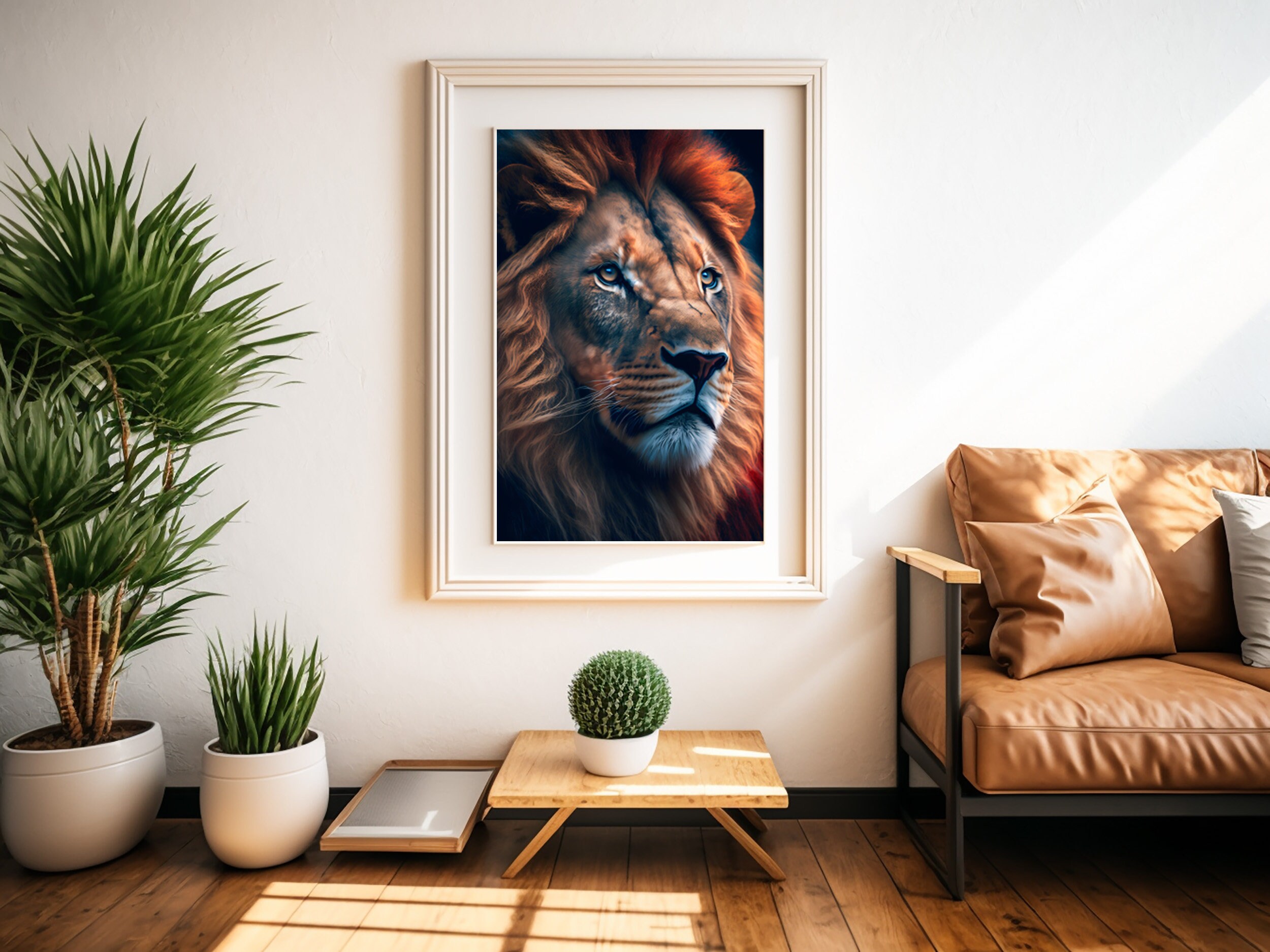 African Lion Poster, Instant Download Artwork, Majestic Lion Mane, High ...