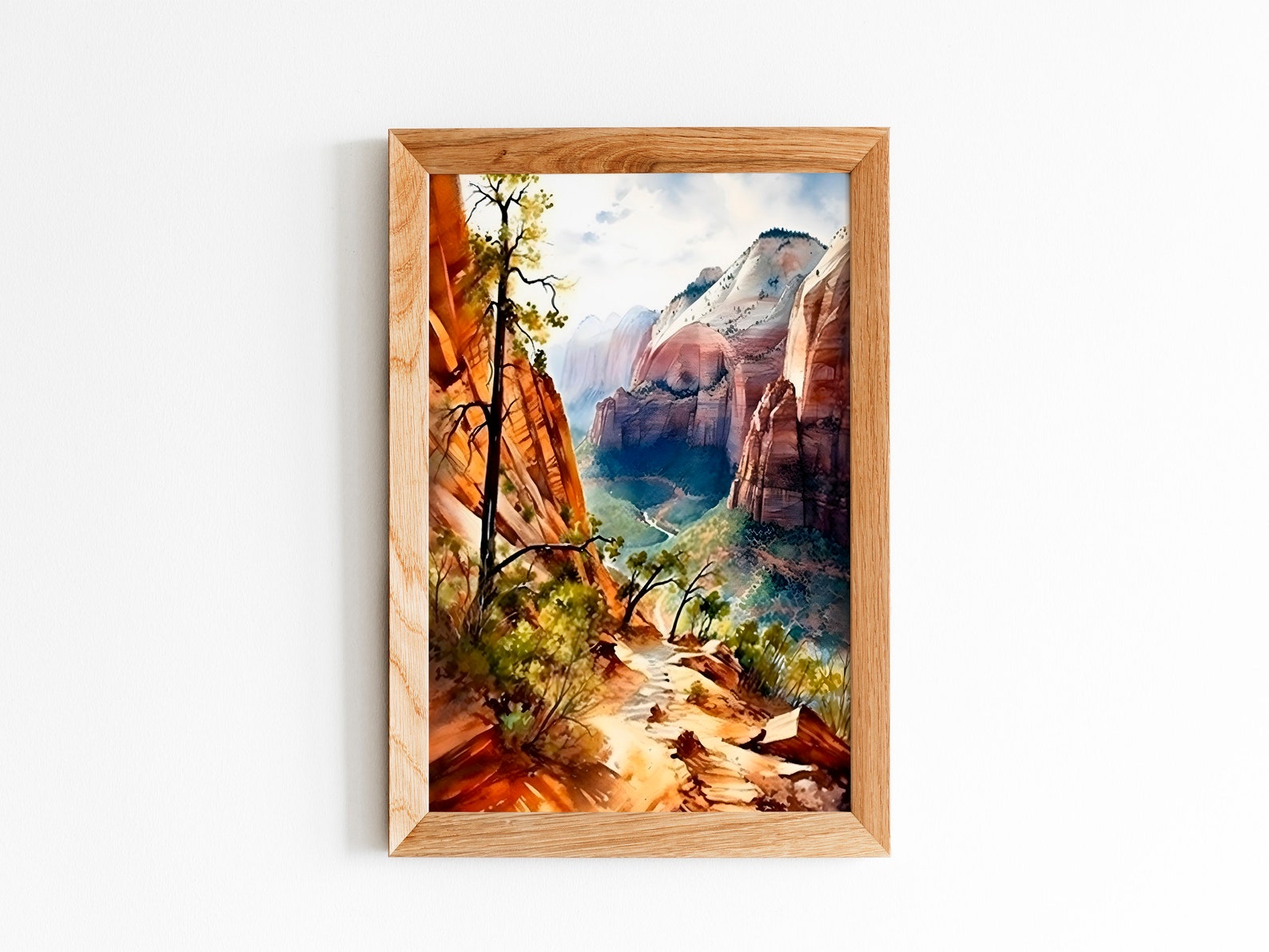 Zion National Park Watercolor Painting, Zion Painting, Landscape ...