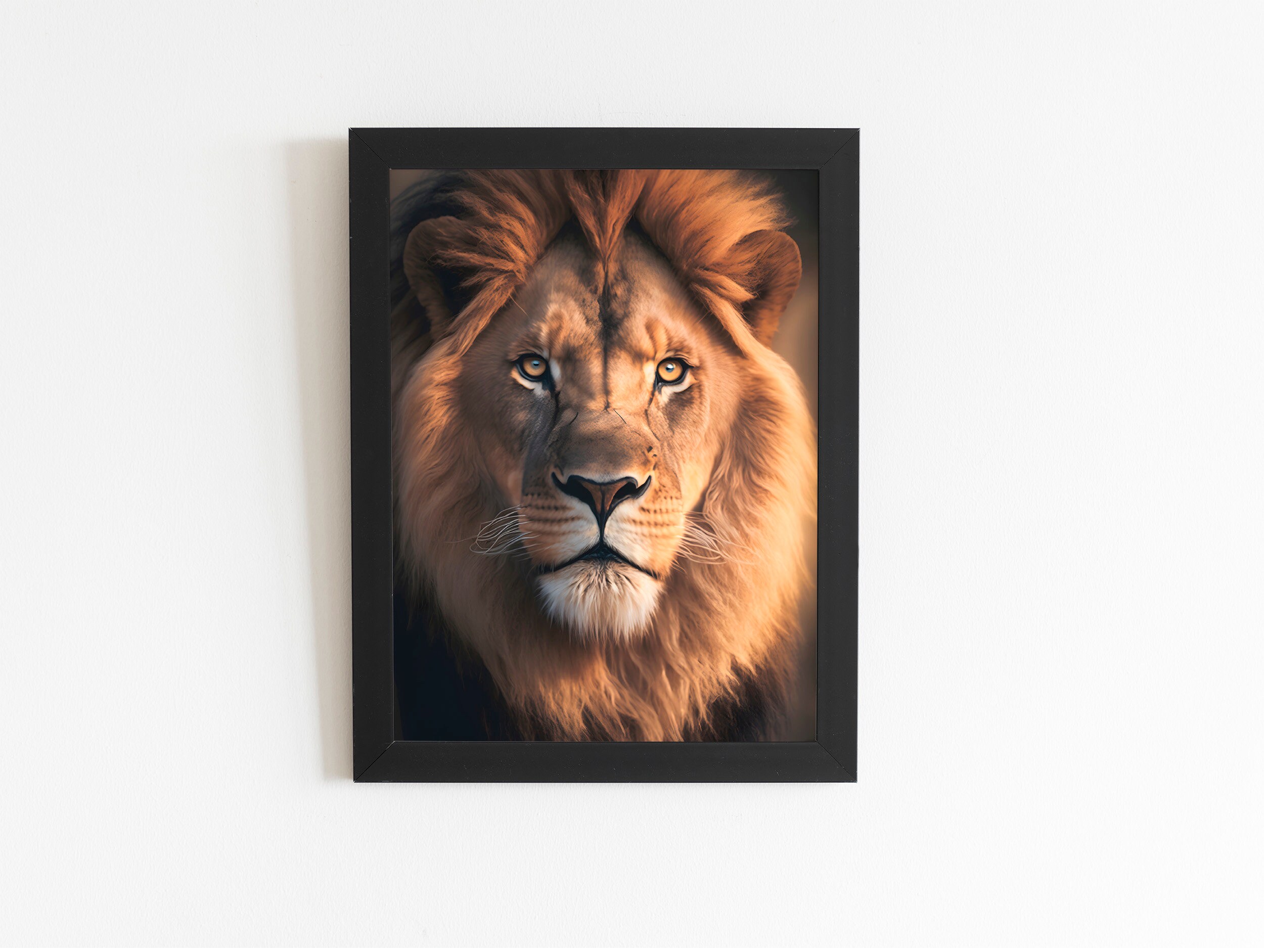 Lion Head Poster, High-quality Lion Head Print, Digital Art Instant ...