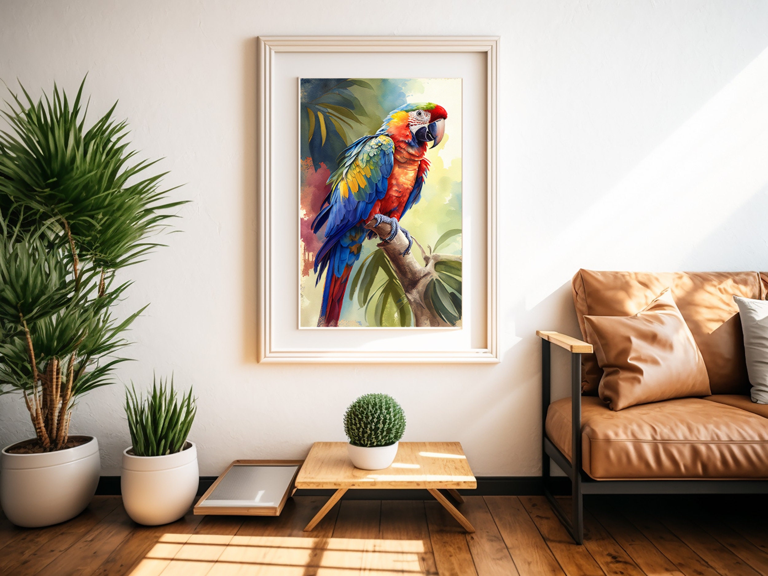 Parrot Watercolor Painting, Wall Art for Home, Parrot Downloadable ...