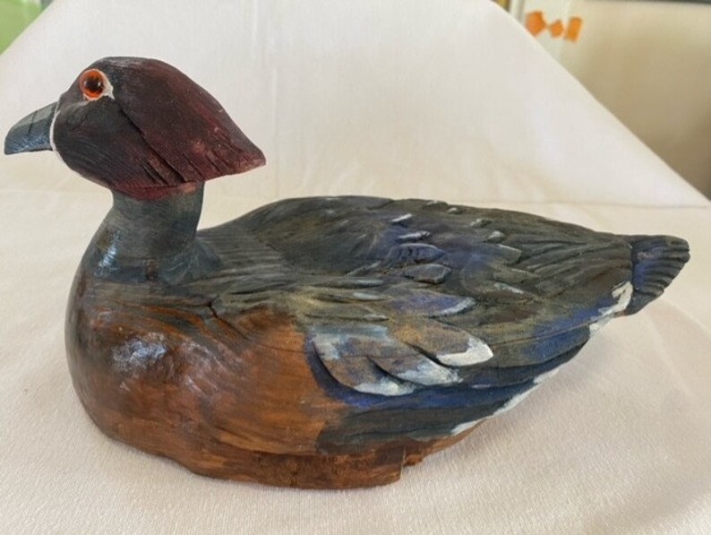 Wood Duck! Hand Carved & Painted Wood Duck Decoy Folk Art. One of a ...