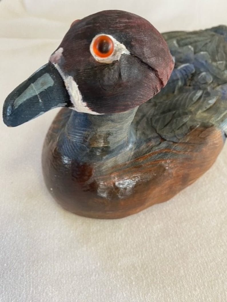 Wood Duck! Hand Carved & Painted Wood Duck Decoy Folk Art. One of a ...