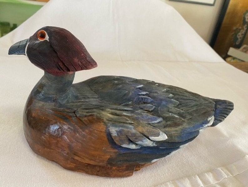 Wood Duck! Hand Carved & Painted Wood Duck Decoy Folk Art. One of a ...