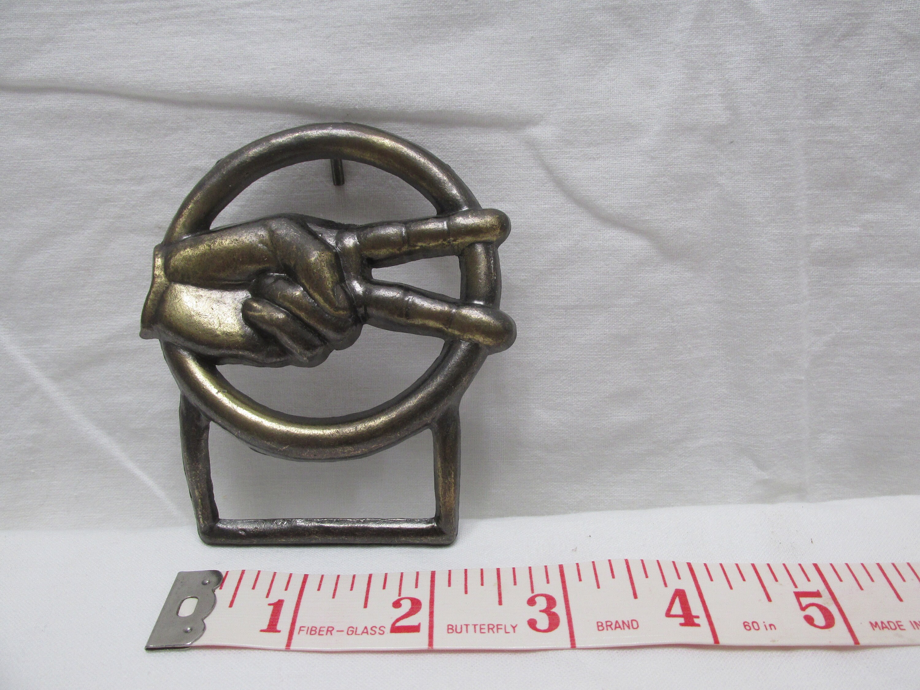 Vintage. Peace Sign 2 Finger Belt Buckle 1960's Hippie - Etsy