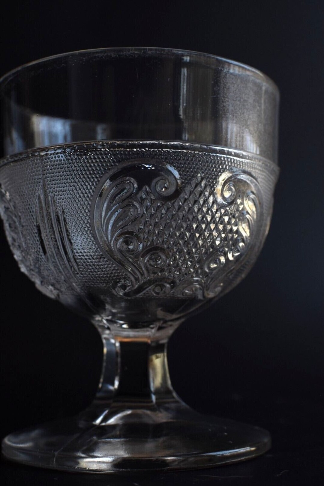 1850s-1880s Bakewell, Pears & Co EAPG Princess Feather Glass Goblet AS ...