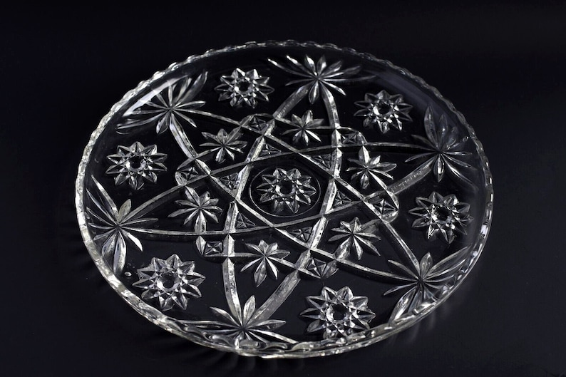 Antique American Brilliant Period EAPG Pressed Glass Dish Tray | 11 ...