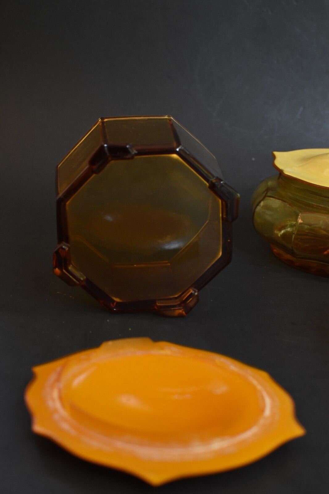 1920s Art Deco Pyralin Celluloid & Amber Glass Vanity Set - Etsy