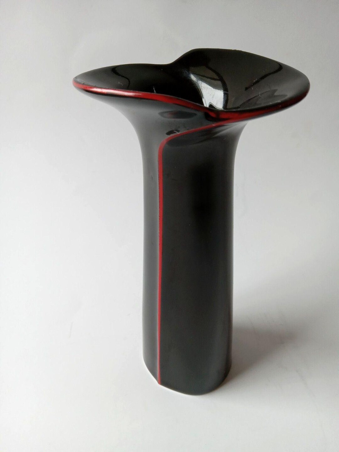 1980s Toyo Algar X Yamaji Art Deco Revival Minimalist 7" Black & Red Vase EUC - Etsy