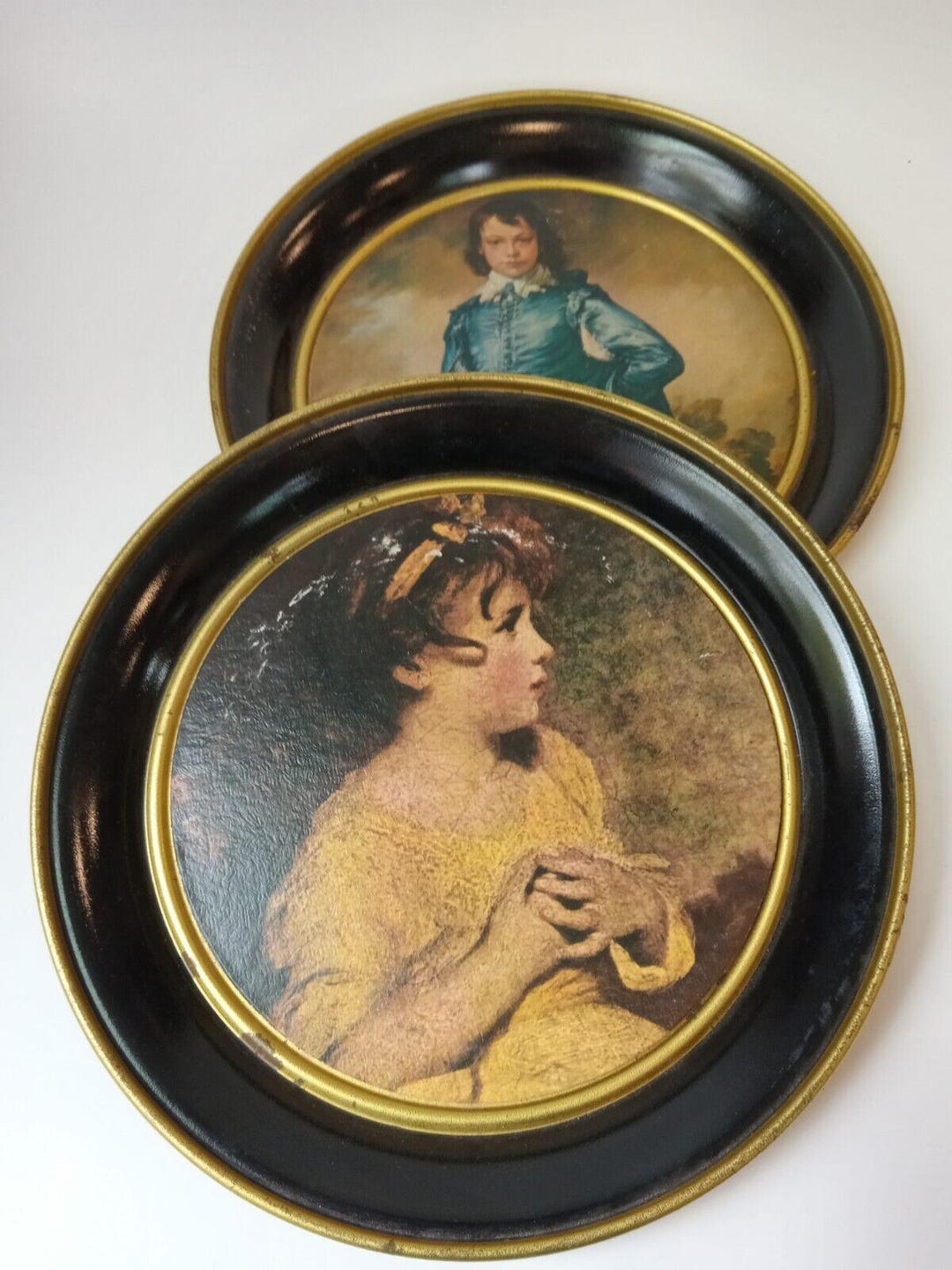 Set of 2 1970s Sir Joshua Reynolds Age of Innocence Tin Plates Trays - Etsy