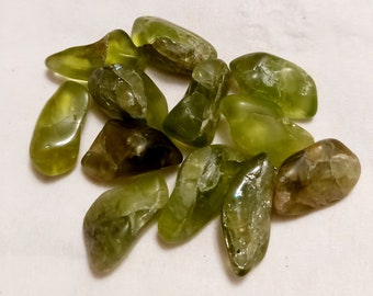1 PERIDOT Tumbled Stone Choose Size Prosperity Love Good Fortune ...