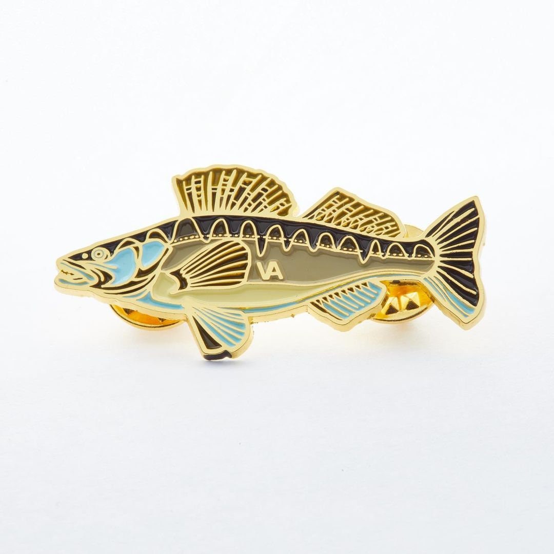 Zander / Pike Perch, Enamel Pin, Angler Gift, Fishing Gifts for Men ...