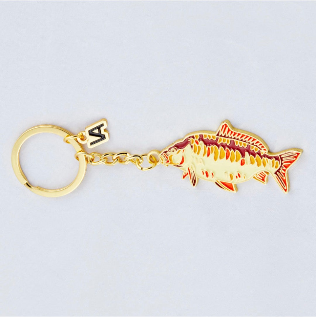 Carp Keychain, Enamel Keychain, Angler Gift, Fishing Gifts, Fish ...