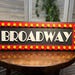 Broadway Marquee Sign - 18.5" Handmade Birch Wood Wall Décor for ...