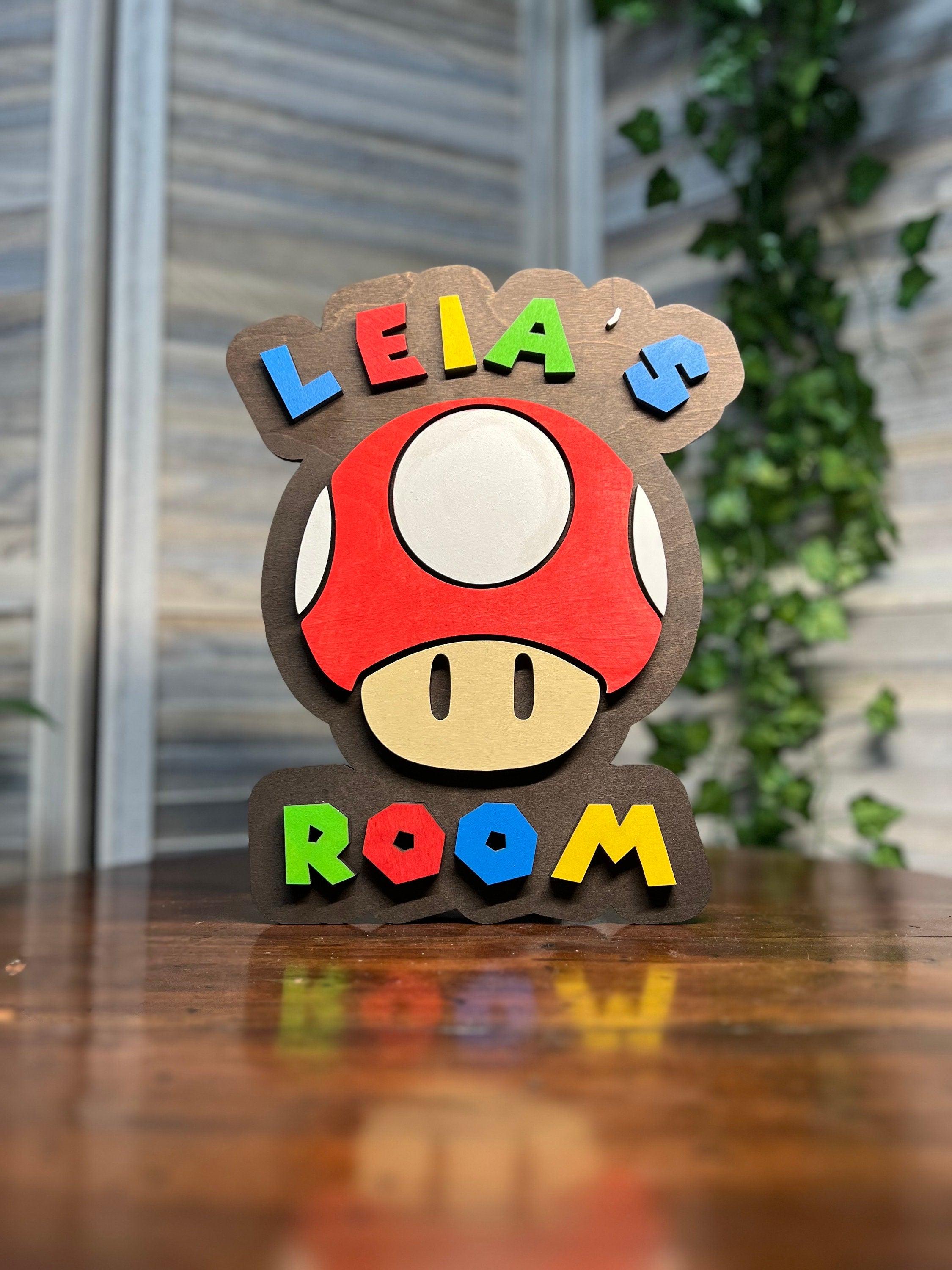 Handcrafted Mario Mushroom Name Sign: Kids Room Decor - Etsy