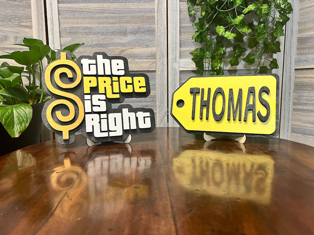 Price is Right Woodcut Sign With Name Tag Combo Gift for Fans of Drew ...