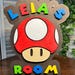 Handcrafted Mario Mushroom Logo Name Sign Gift for Kids Bedroom Door ...