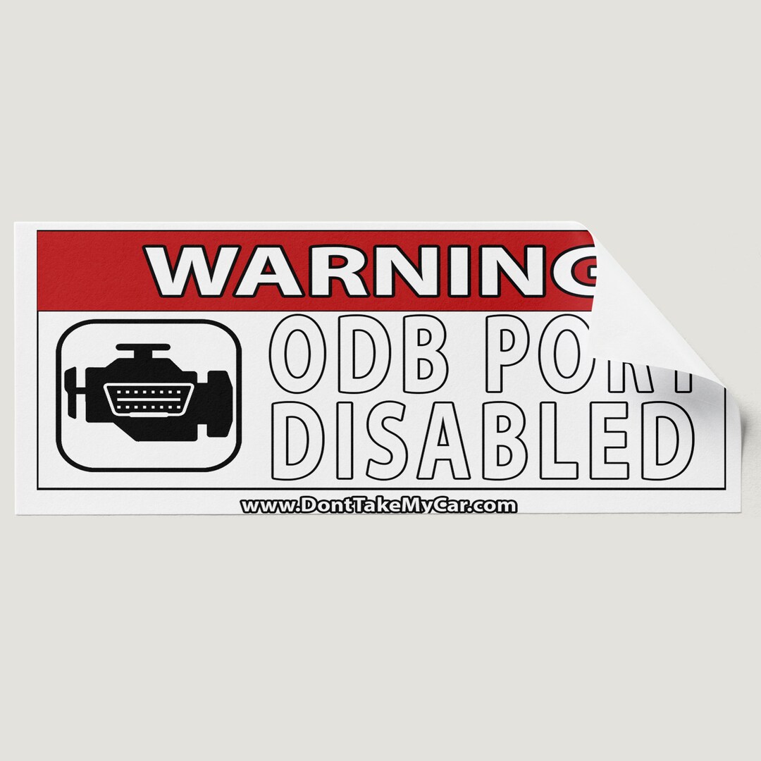 Anti Theft Car Sticker ODB Port Disabled Theft Prevention Sticker - Etsy