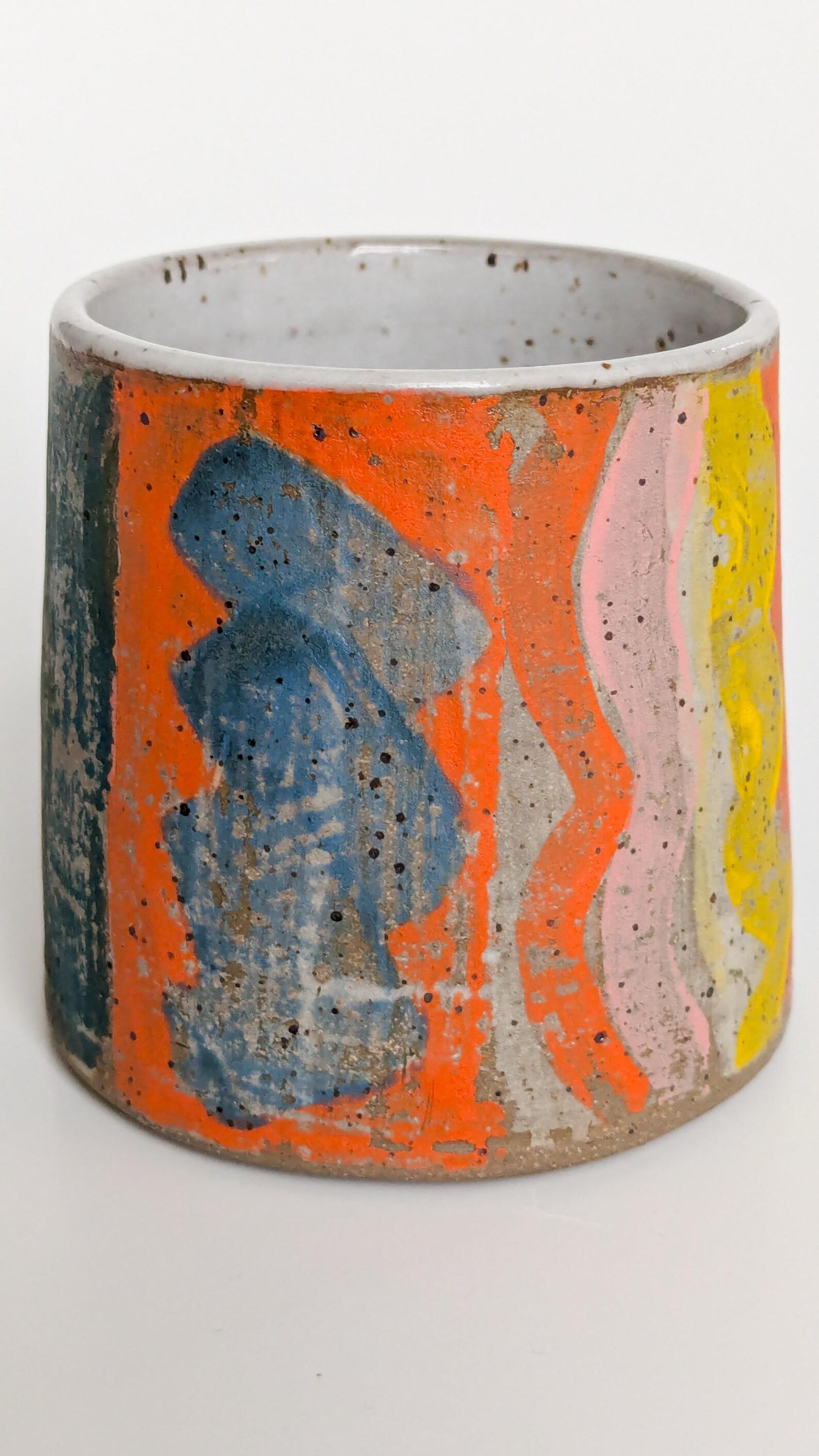 Colorful Abstract Artisan Pottery Mug Medium - Etsy
