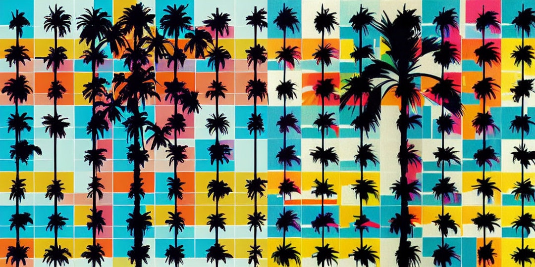 Pop Art Palm Tree (landscape Orientation) - Digital Art Print in the ...