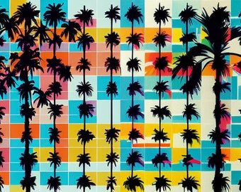 Pop Art Palm Tree Digital Art Print in the Style of Andy - Etsy