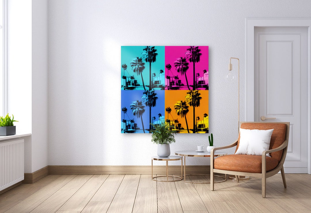 Pop Art Palm Tree - Digital Art Print in the Style of Andy Warhol - Etsy